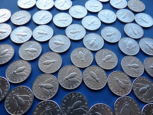 Italy Italian 1954 2 Lire x 50 pcs Olive Branch Honey Bee Coin UNC ...