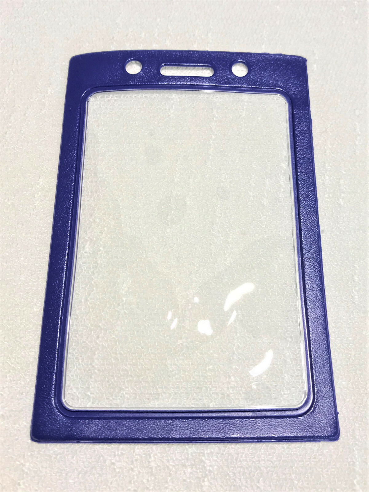 Blue Vertical ID Badge Holder Clear Window w.Vinyl Color Border w ...