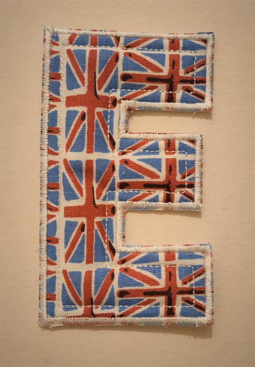 UNION JACK FABRIC LETTERS, EMBROIDERY, SEW ON / IRON ON PATCHES ...