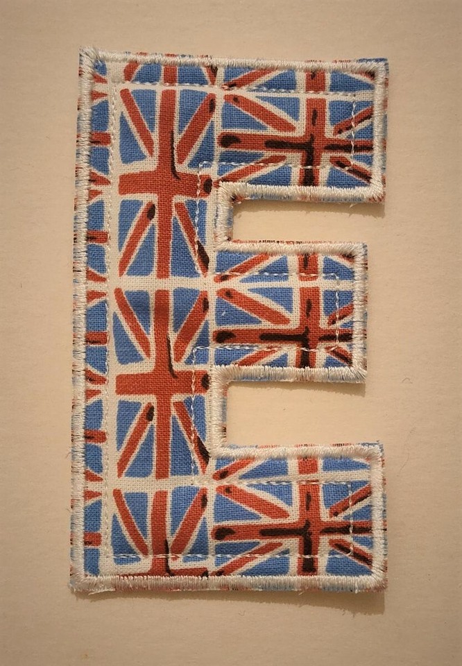 UNION JACK FABRIC LETTERS, EMBROIDERY, SEW ON / IRON ON PATCHES ...