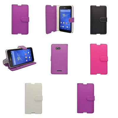 Case For Sony Xperia E4 Wallet Flip PU Leather Stand Card Slot Pouch ...