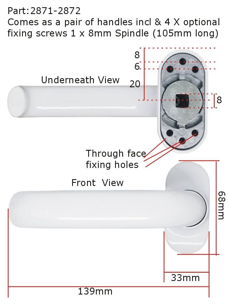 Technal Through Locking Tilt Turn Patio Handle Aluminium Upvc | eBay UK