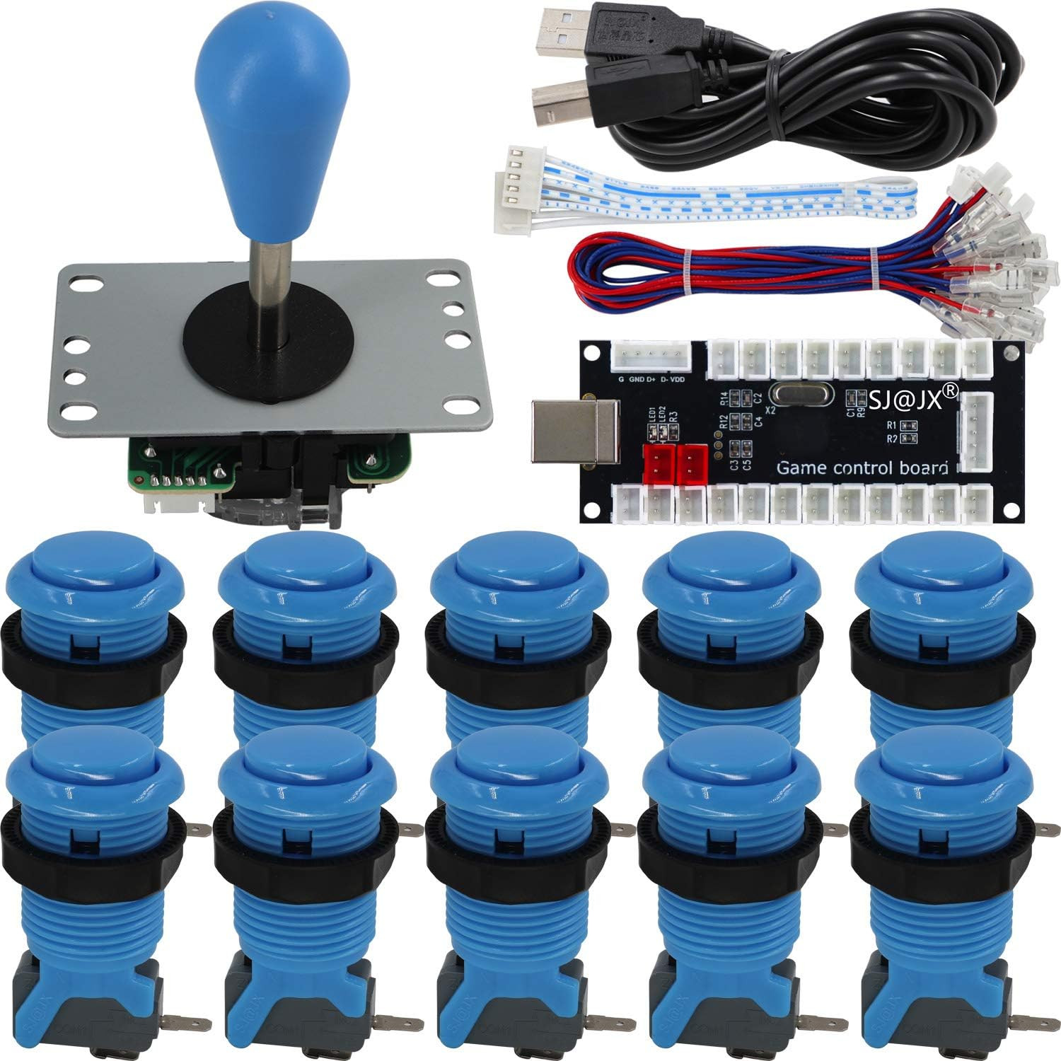 Arcade Game Controller DIY Kit Microswitch Button 4&8 Way Joystick Zero ...