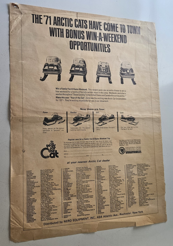 VINTAGE THE 71 ARCTIC CATS HAVE COME TO TOWN 1971 ARCTIC CAT SNOWMOBILE ...