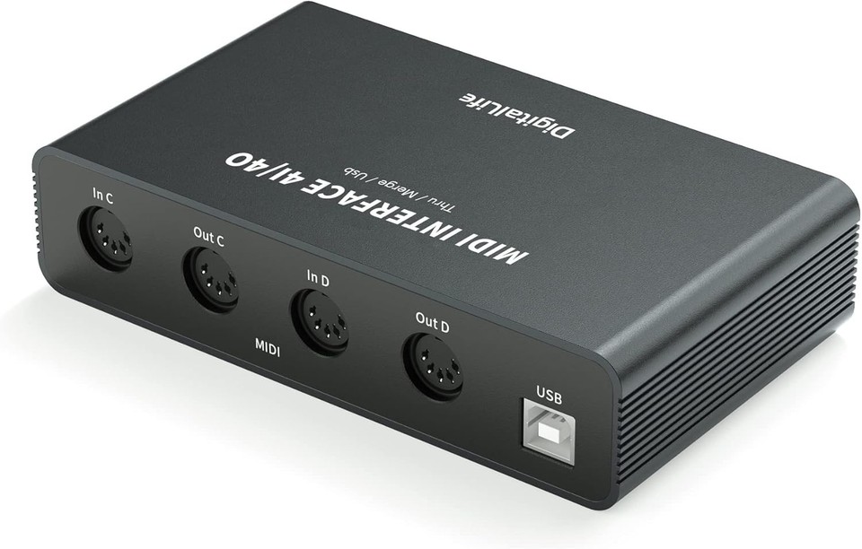4i/4o MIDI Thru Box with 2i/4o MIDI Merge, MIDI-USB Interface Switcher ...