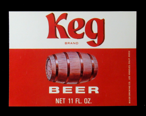 Vintage Keg Beer Label Maier Brewing co | eBay