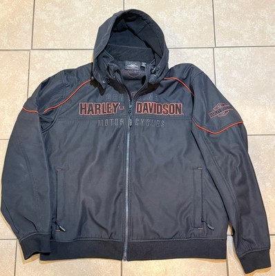 Harley Davidson Men Jacket Black 2XL Idyll Soft Shell Textile Hooded ...