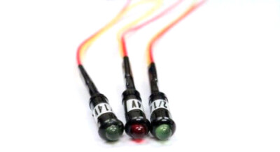 5/32" LED Dash Indicator Lights 2 Green -Turn Signals 1 Red - Warning ...