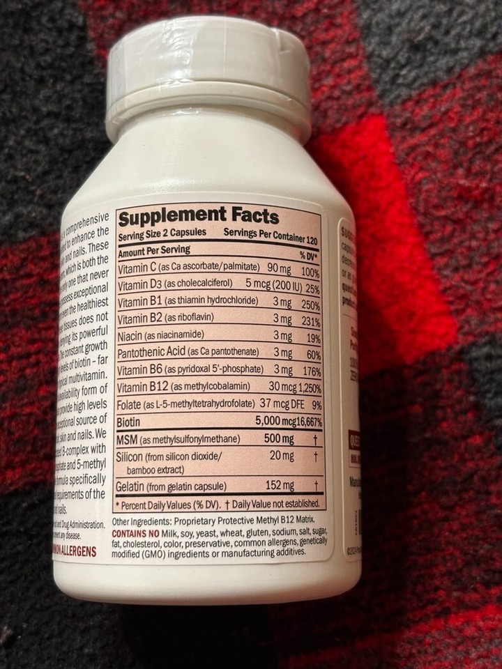 Andrew Lessman Hair Skin & Nails 5,000 MCG Biotin 240 Capsules Exp. 12 ...