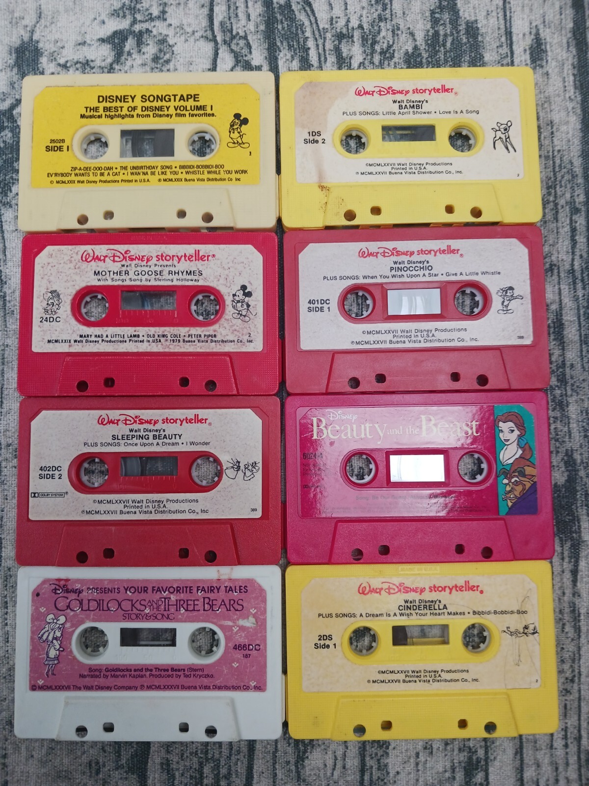 Vintage Walt Disney Storyteller, Songs, Kids Songs Cassette Lot Of (8 ...