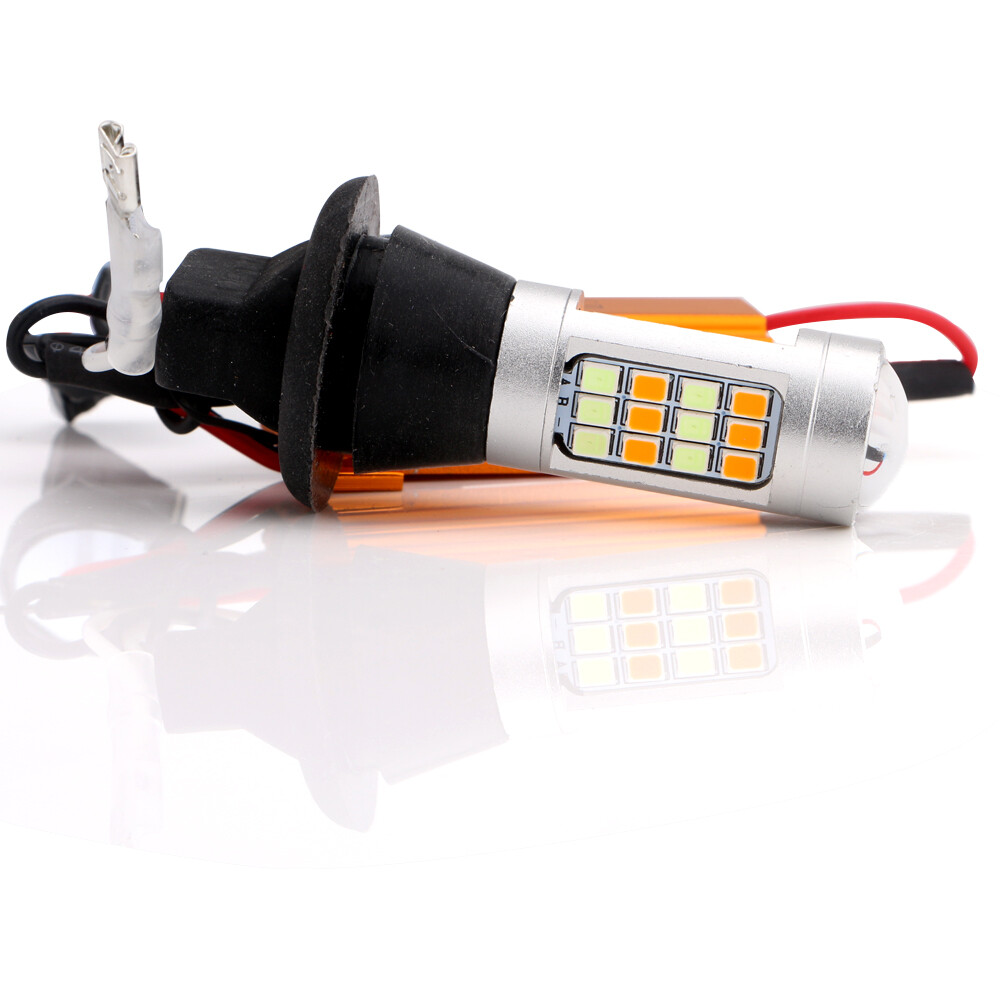 T20 7440 7441 992 2835 42SMD Amber/Ice Blue Switchback LED Turn Light ...