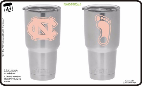 UNC Tarheels North Carolina (Set of 2) Vinyl Decals for Yeti Tumblers ...