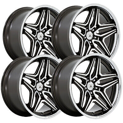 (Set-4) Asanti ABL-46 Duke 20x9 5x120 +15mm Black/Machined Wheels Rims ...