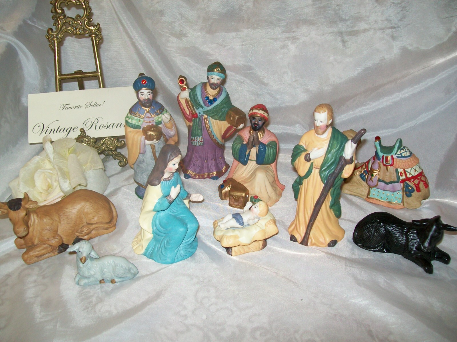 Nativity Set of 10 Jesus Mary Joseph 3 Wise Men Camel Ox Sheep Lamb NEW ...