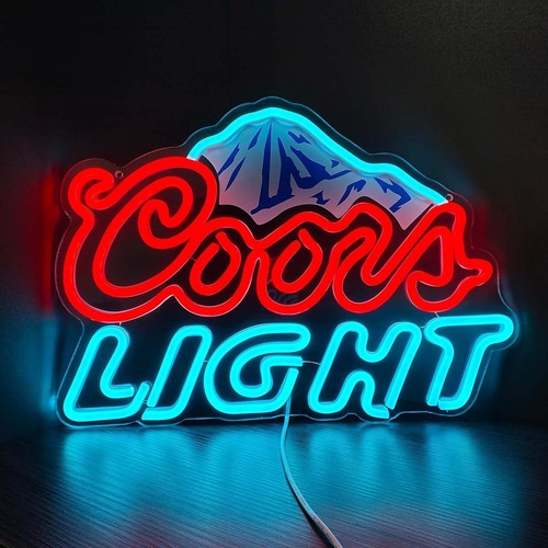 LED Neon Beer Sign Man Cave Home Bar Wall Decor Light Up Mountain ...