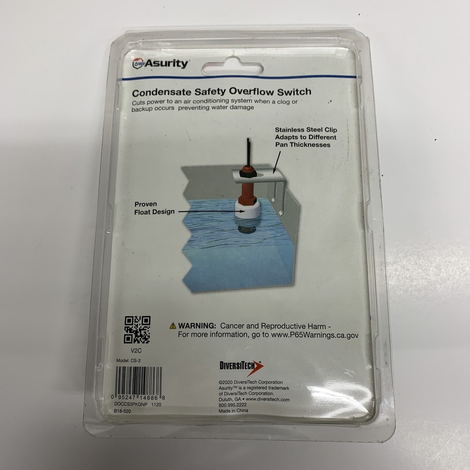 DiversiTech Asurity™ CS-3 Drain Pan Condensate Clip Switch | eBay