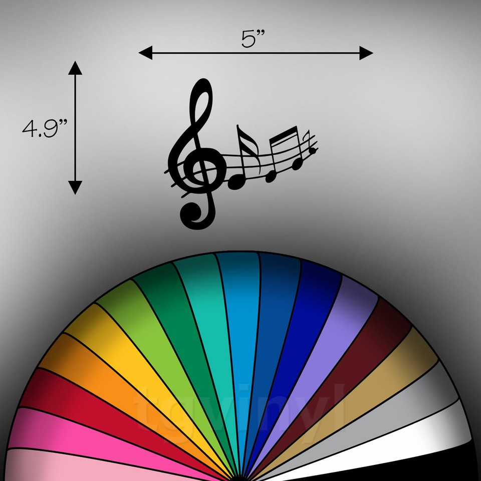 5" MUSIC NOTES Vinyl Decal Sticker Car Window Laptop Treble Clef ...
