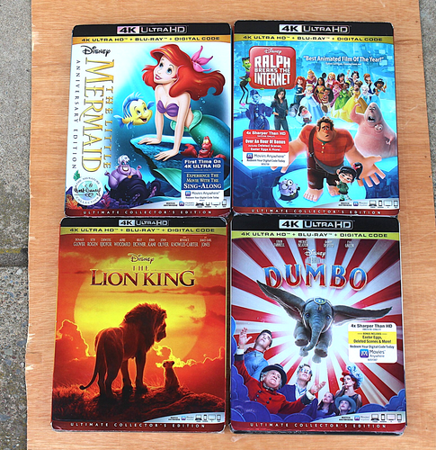 DISNEY 4K + BLU-RAY + SLIPCOVERS LOT OF 4 MOVIES: ALL NEW & SEALED ...