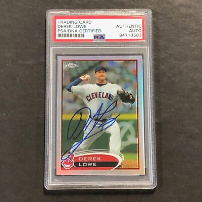 2012 Topps Chrome #217 Derek Lowe Signed Card PSA Slabbed Auto ...