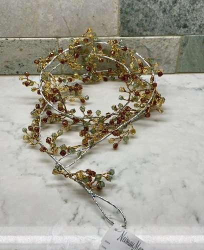 Neiman Marcus 60” Chunky Aqua Gold & Bronze Rock Crystal Garland NEW | eBay