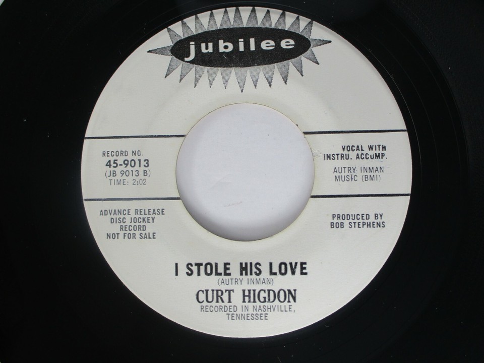 Curt Higdon Where You Will Fall / I Stole His Love 45 Jubilee promo | eBay