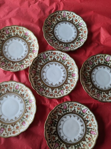 RC Japan Vintage saucers Lot Of 6 Porcelain Gold Trim Band Floral | eBay