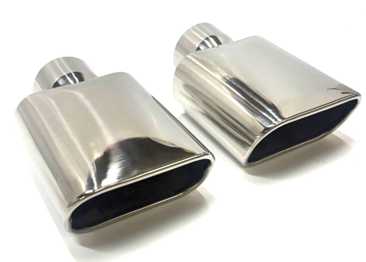 Stainless Exhaust Tip Rectangle 5 1/2 " Wide 3 " Height Outlet 3 Inlet ...