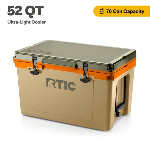 RTIC Ultra-lightweight 52 Qt Hard Cooler Insulated Portable Ice Chest ...