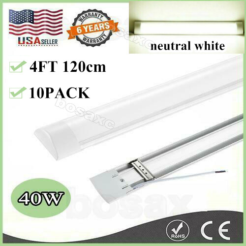 10PACK 4FT LED SHOP LIGHT 4500K Daylight Fixture LED Ceiling Lights ...