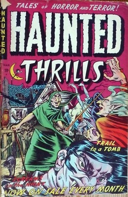 HAUNTED THRILLS COMIC BOOK COVER *2X3 FRIDGE MAGNET* HORROR TERROR ...