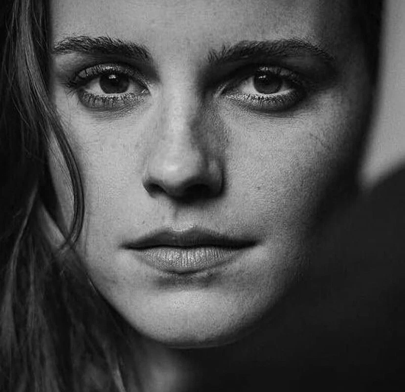 Emma Watson Face Black And White