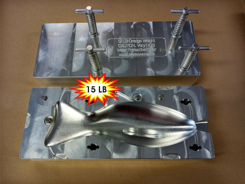 Heavy Dredge Fish Weight Mold - 15 LB - CNC Machined -Downrigger ...