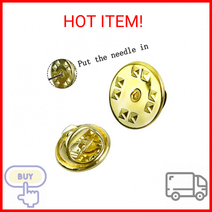 100PCS Pin Backs, Metal Locking Pin Backs, Brass Clutch for Brooch Tie ...