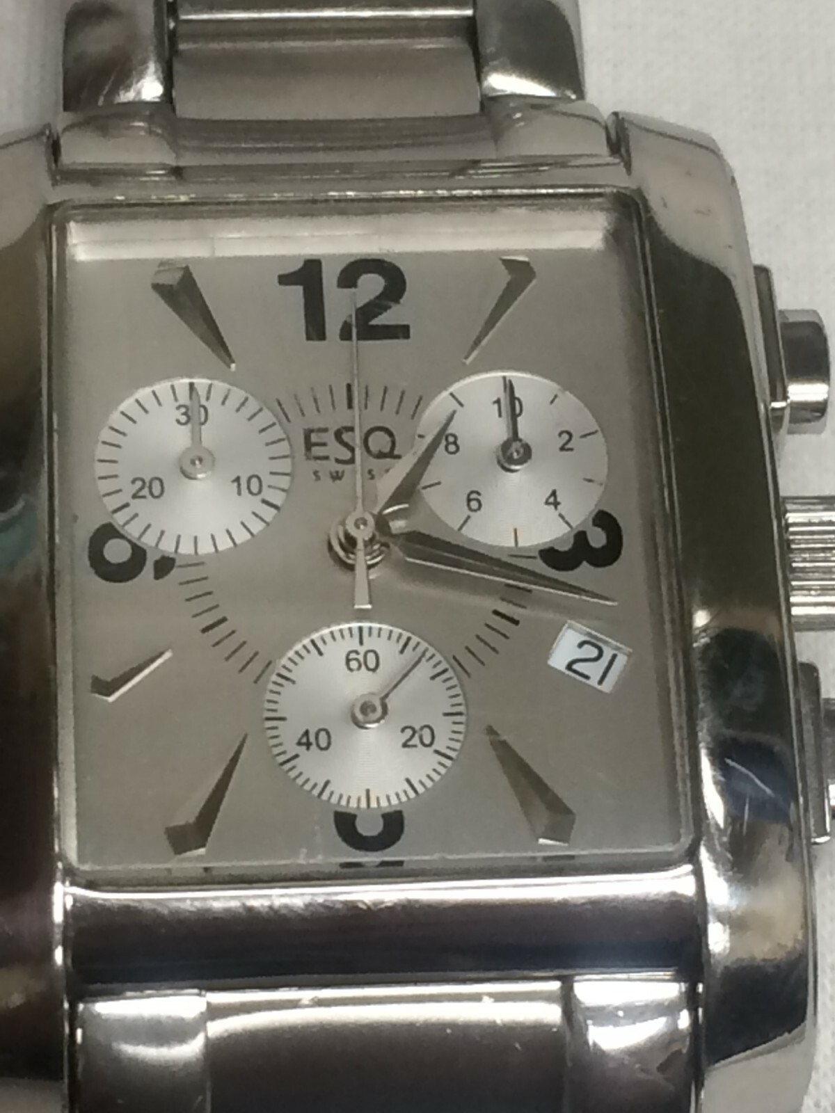 STAINLESS STEEL ESQ SWISS MADE CHRONOGRAPH WATCH - Gem
