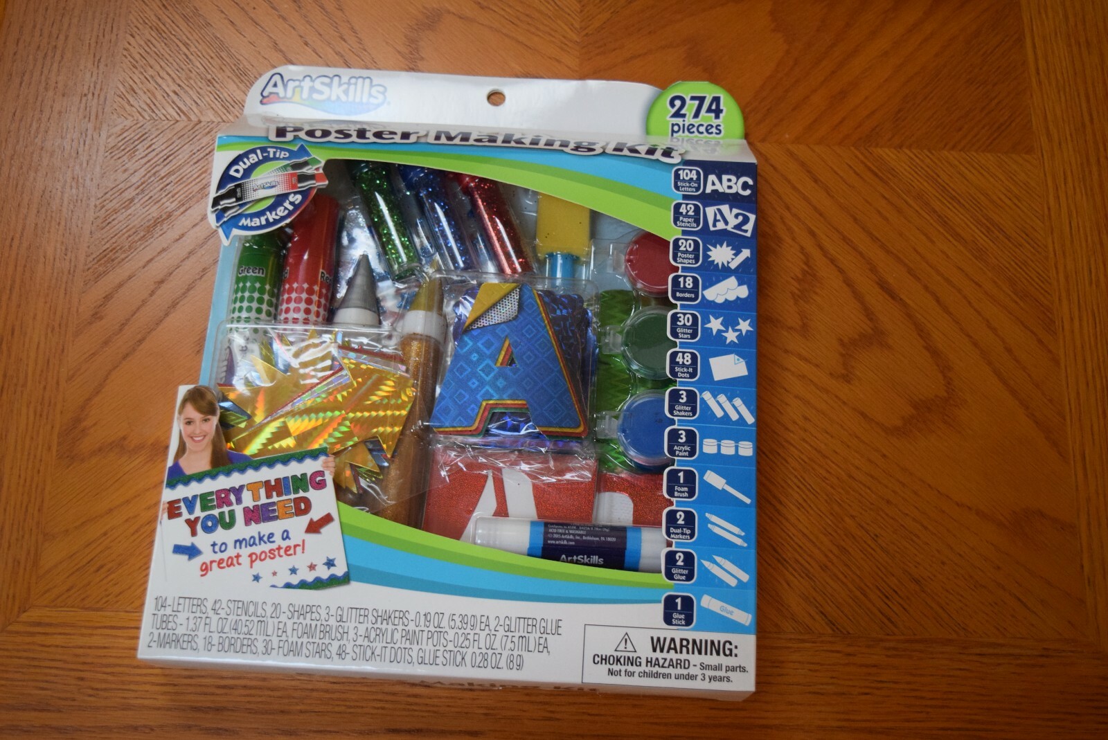 ARTSKILLS 274 PIECE POSTER MAKING KIT MARKERS LETTERS SHAPES PAINT ...