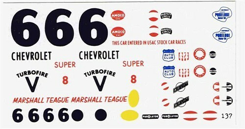 Fred Cady 137 #6 Chevrolet 1956-Marshall Teague USAC decal | eBay