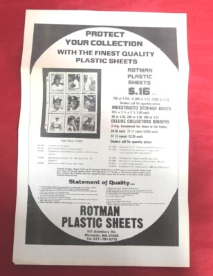Rotman Plastic Sheets "Protect Your Collection" Vintage Poster | eBay