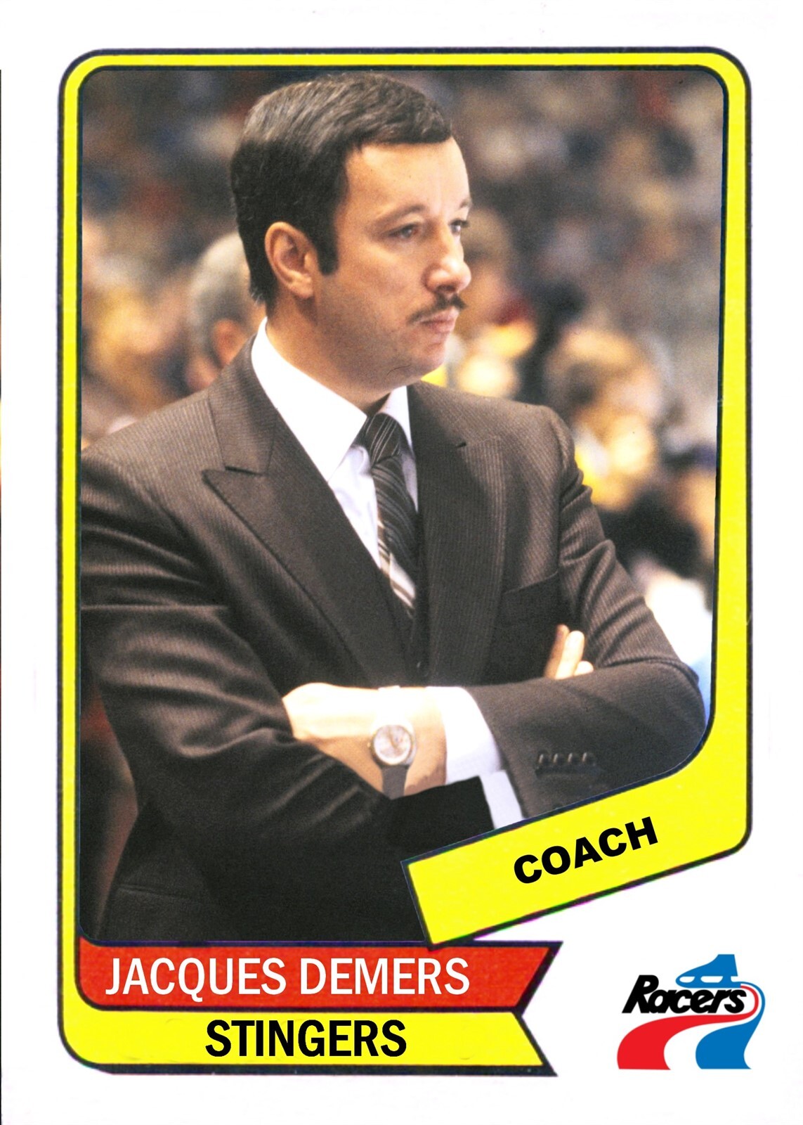 1976-77 Topps WHA CTNW #281 Jacques Demers Indianapolis Racers Custom ...