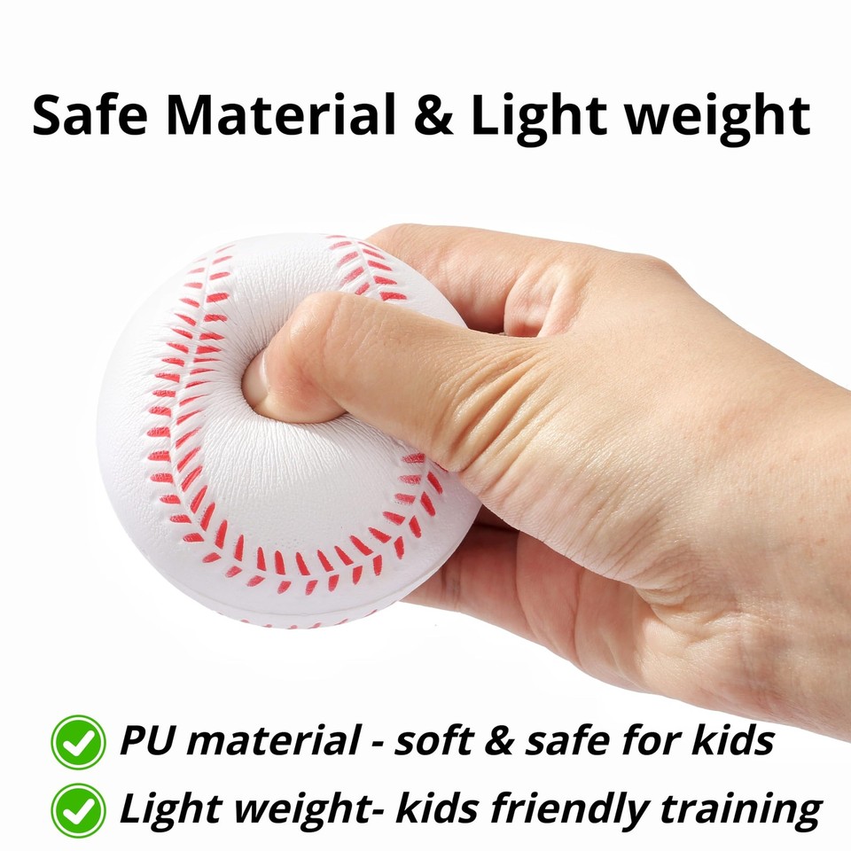 12 Pack Foam Baseballs Softballs Training Ball for Kids Beginners, 9 ...