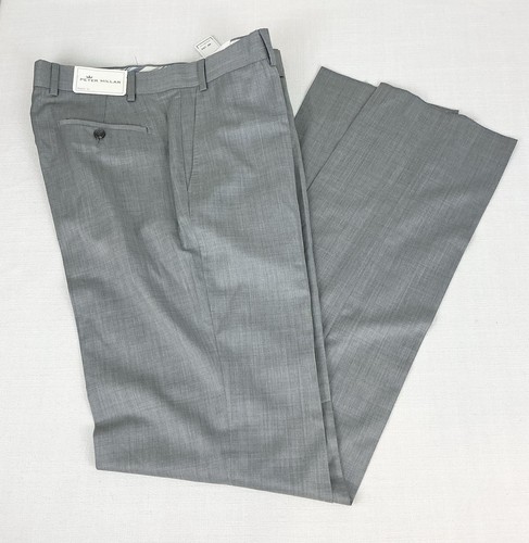 NWT Men's 35 Unhemmed 36 Inseam Peter Millar Wool Dress Pants Flat ...