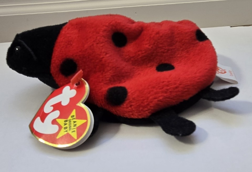 1993 TY Beanie Baby Lucky the Ladybug with Spots, 5.5 in Plush Stuffed ...