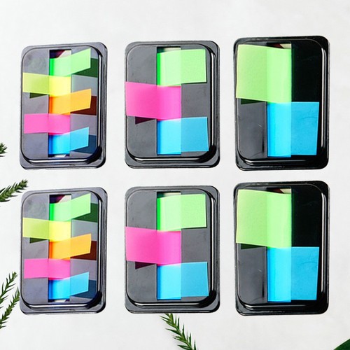 6 Boxes Fluorescent Colored Annotation Tabs Page Markers Neon | eBay
