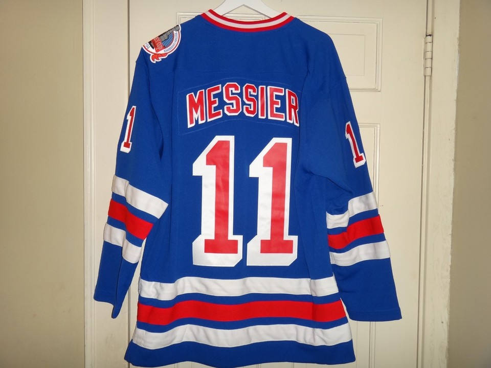 Men's Mark Messier 1993-94 Mitchell & Ness Rangers Blue Line Player ...