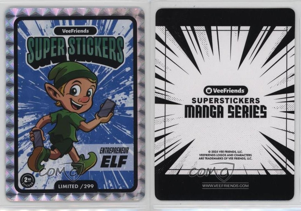 2025 Super Stickers: Manga Edition Blue Splash /299 Entrepreneur Elf ...