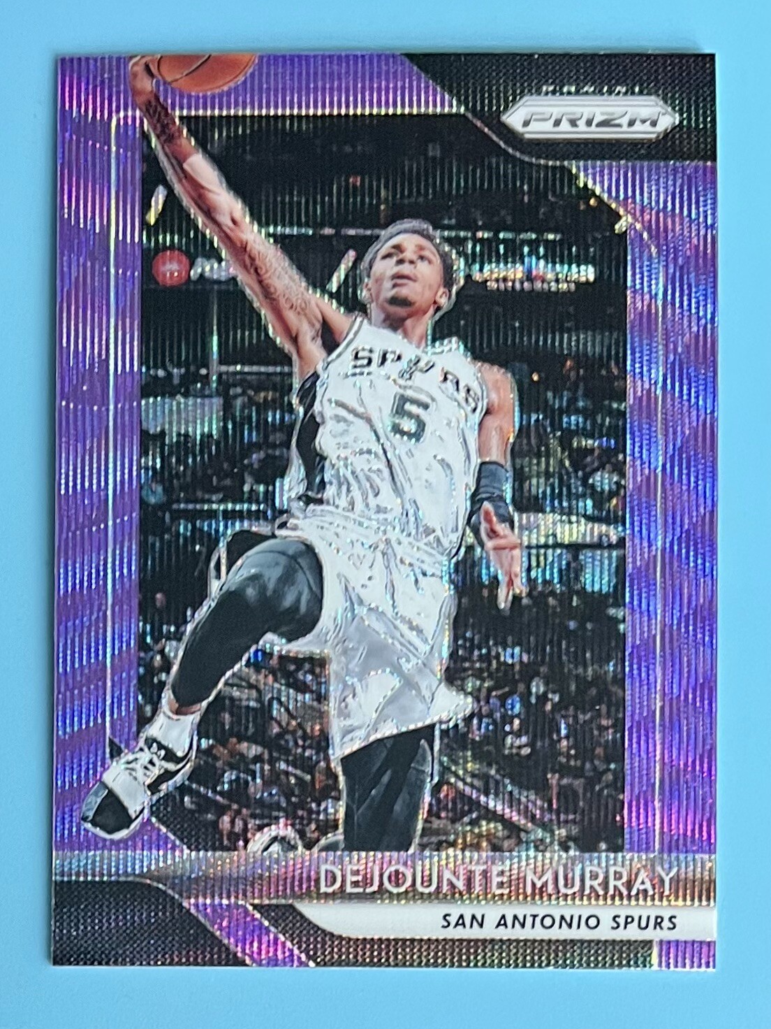 2018-19 Panini Prizm Dejounte Murray Purple Wave Prizm #261 San Antonio ...