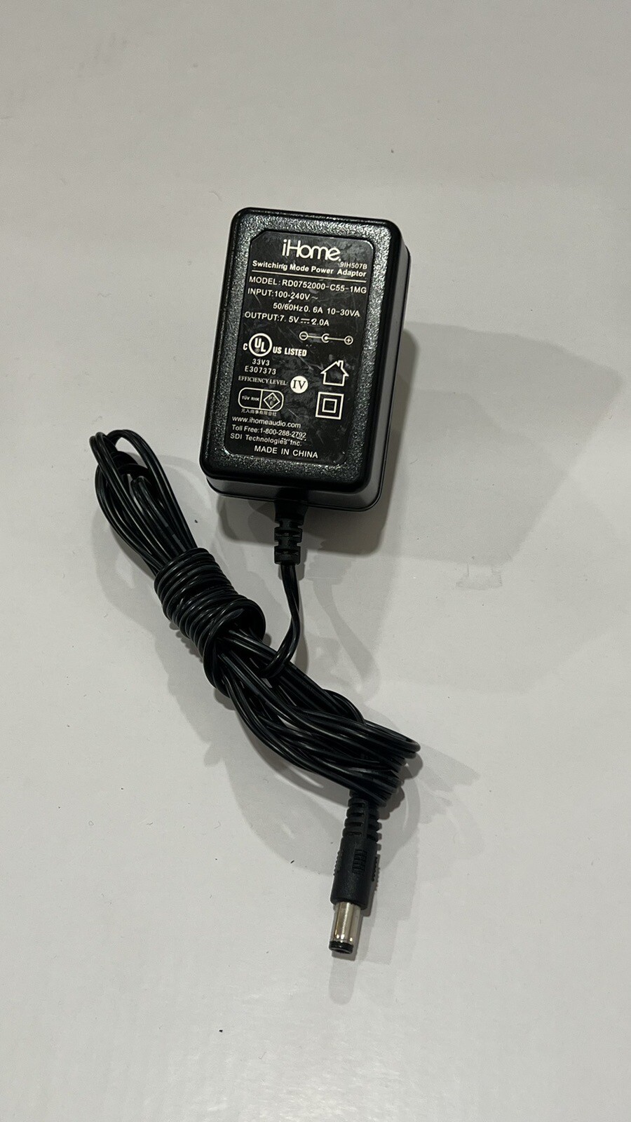 iHome AC Adapter 9IH507B Model RD0752000-C55-1MG 7.5V 2A | eBay