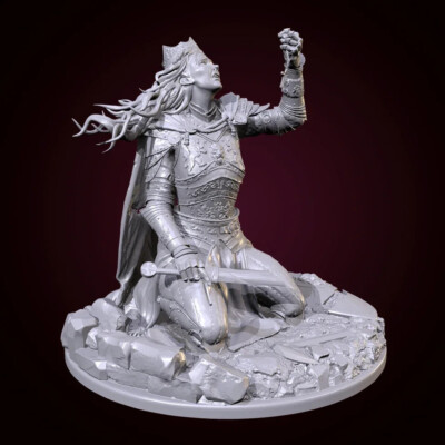 80mm Height Resin Figures Model Kit Female Warrior Model Unassembled ...