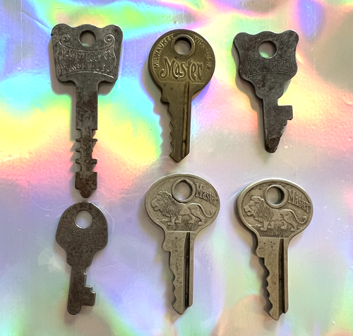 Lot of 6 Vintage Milwaukee Master Lock Co. Keys, Ornate, 2 Lions ...