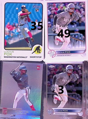 (88) CARD ROOKIE RC LOT Lucius Fox Washington Nationals Baseball MLB | eBay