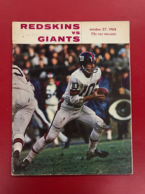 1968 Washington Redskins Vs. New York Giants Souvenir Program VINTAGE ...